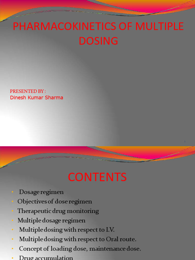 Pharmacokinetics of Multiple Dosing 1 | PDF | Medicine | Therapy