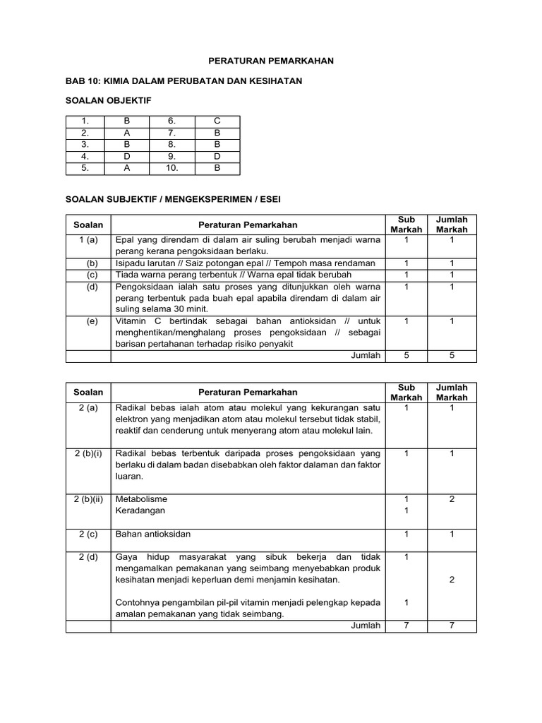 Prolab Sains T4 - Skema Bab 10 | PDF