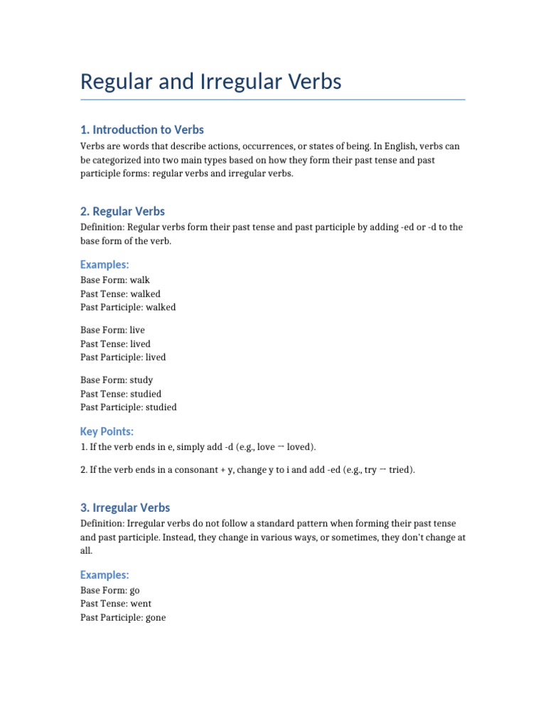 Regular and Irregular Verbs (Materi) | PDF | Grammatical Tense | Verb