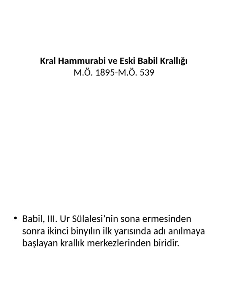 6) Kral Hammurabi Ve Eski Babil Krallığı | PDF