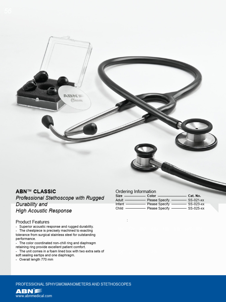 ABN Classic Optima Stethoscope Details | PDF