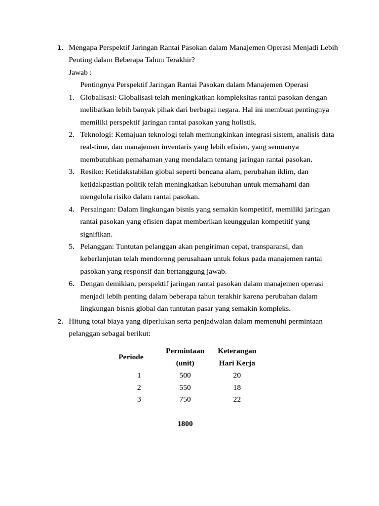 Manajemen Operasi Tugas 3 | PDF