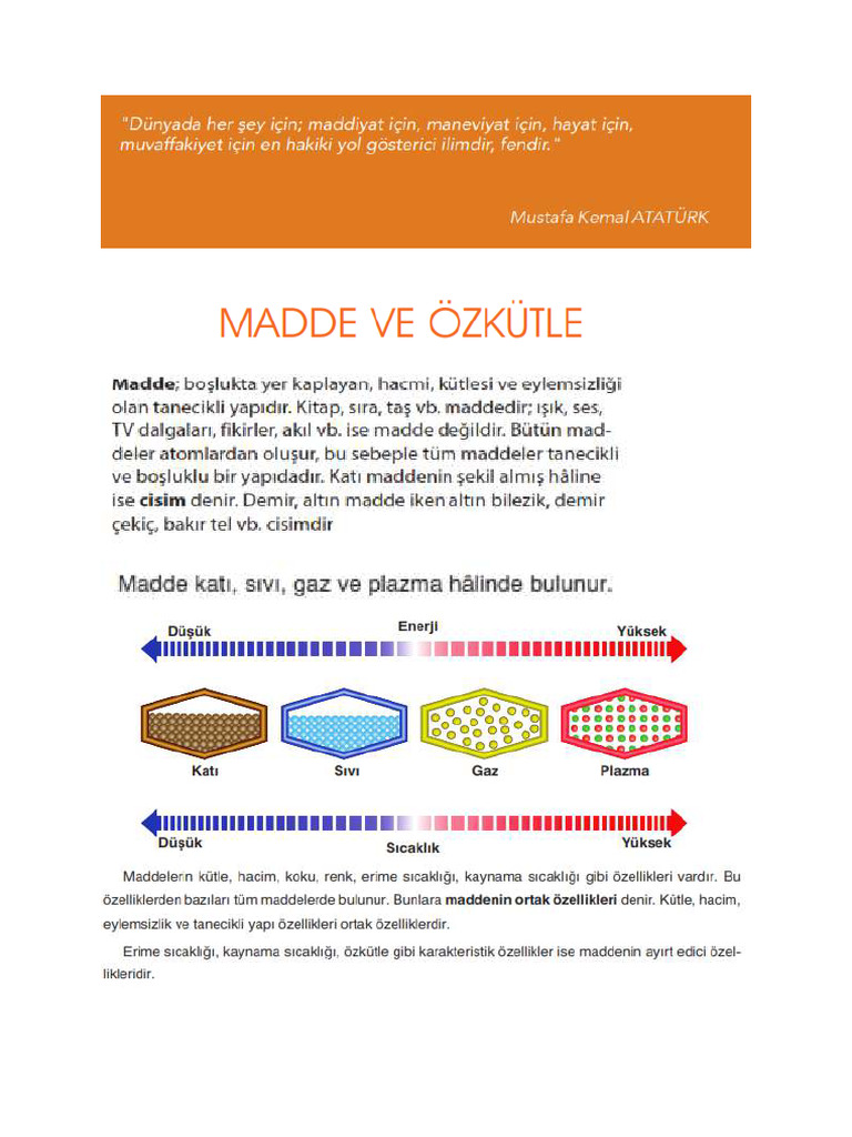 Madde Ve Özellikleri Csoz | PDF