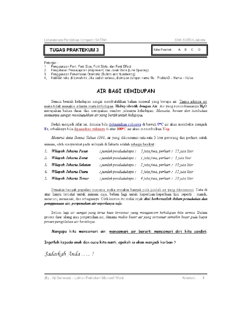 Latihan Microsoft Word | PDF