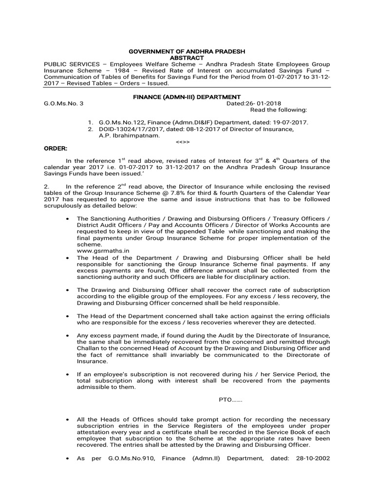 Go - Ms.no.3 Gis Revised Tables From 1-7-17 To 3112-17 | PDF