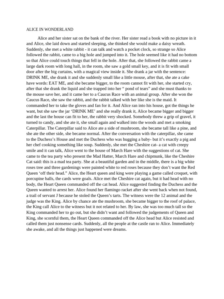Alice in Wonderland | PDF | Alice's Adventures In Wonderland