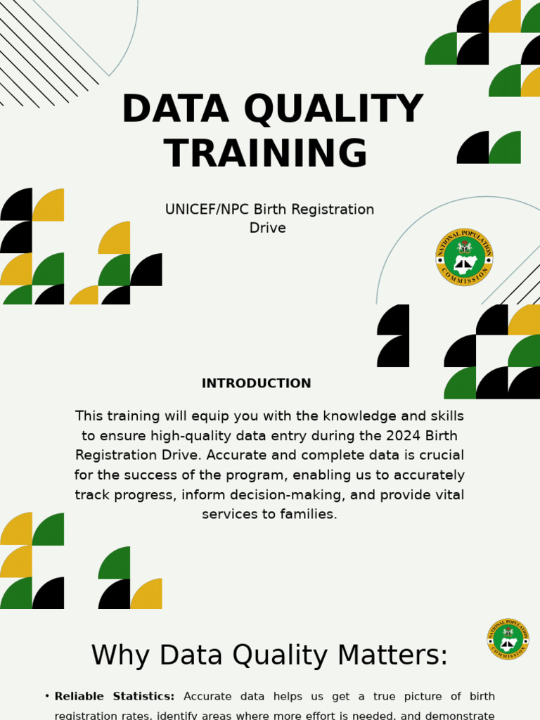 Training On Data Quality | PDF | Accuracy And Precision | Data Quality