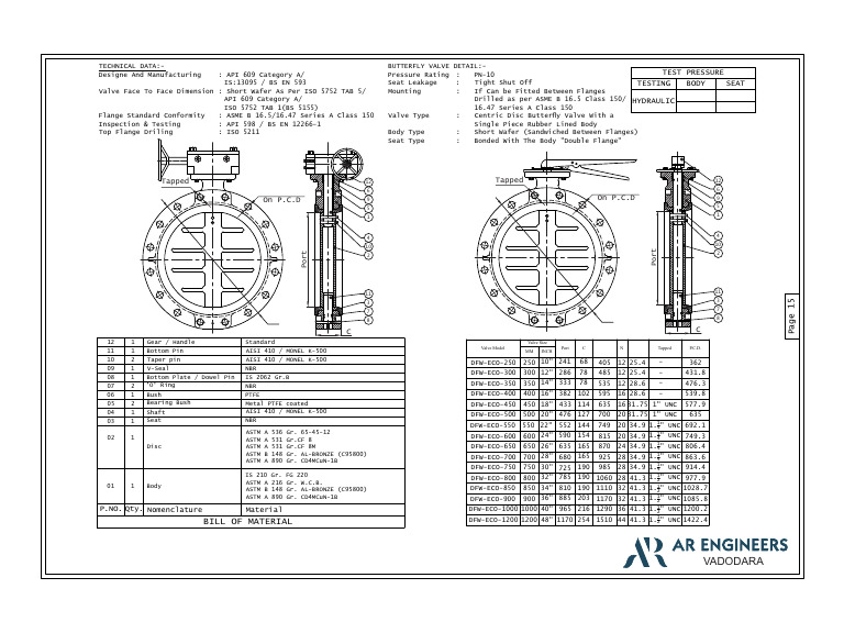 Drawing11 Butterfly Valve | PDF | Valve | Mechanical Engineering