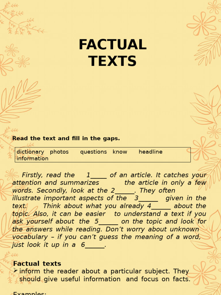 Factual Texts | PDF