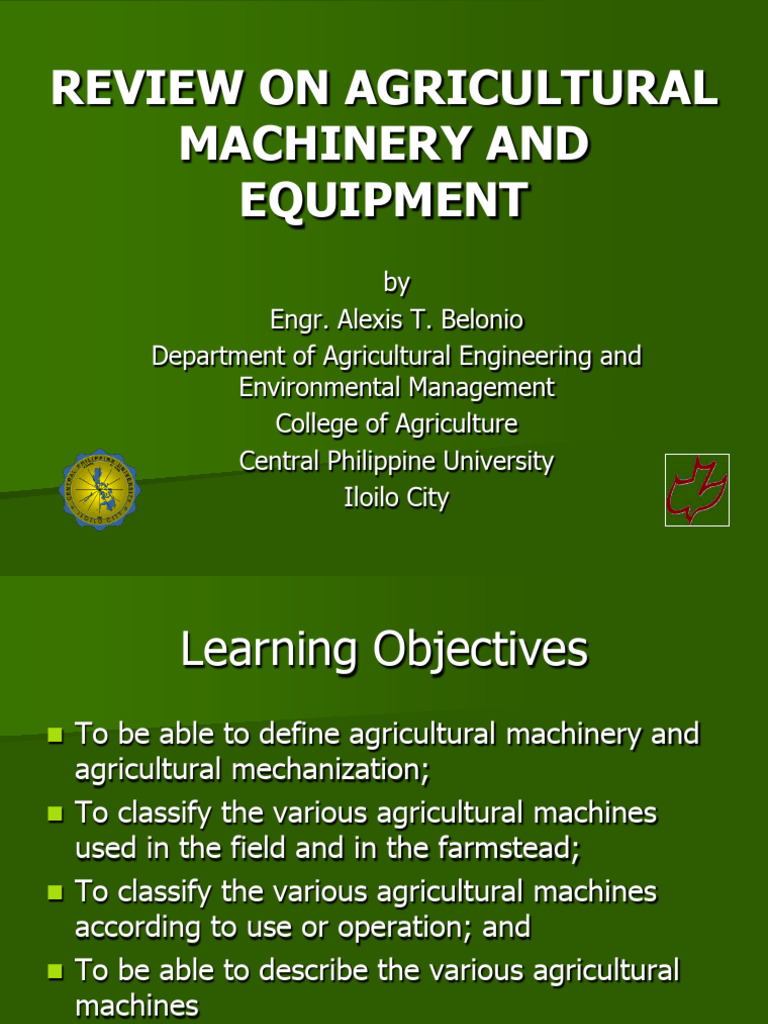 Chapter 02 - Ag. Mach. and Equipment | PDF | Agricultural Machinery ...