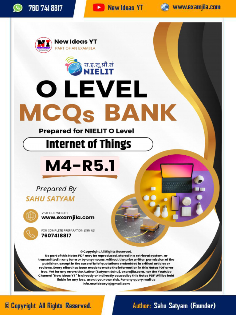 Iot 40 MCQ For o Level | PDF | System On A Chip | Computing