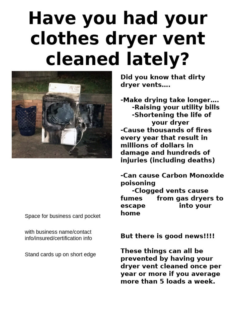 Dryer Vent Flyer Draft | PDF