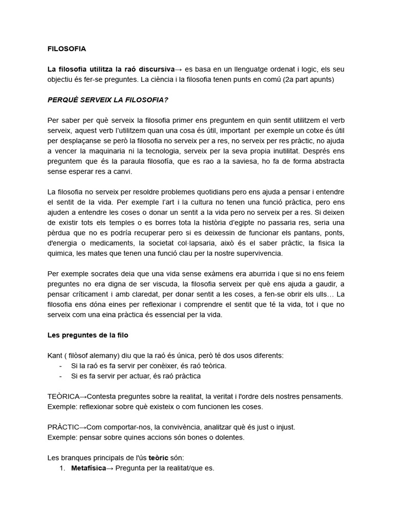 Apunts 1r Trimestre Filo | PDF