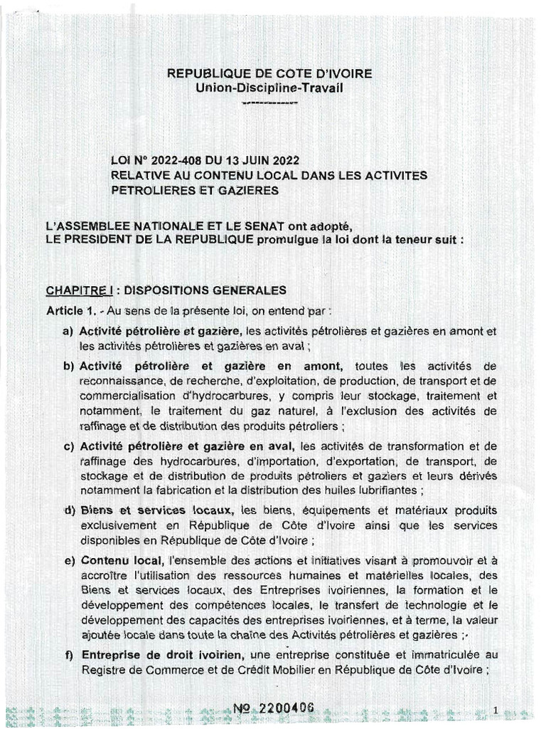 2022 - Loi Sur Le Contenu Local | PDF