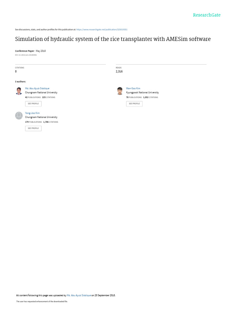 Simulation of Hydraulic System of The Rice Transplanter With Amesim ...