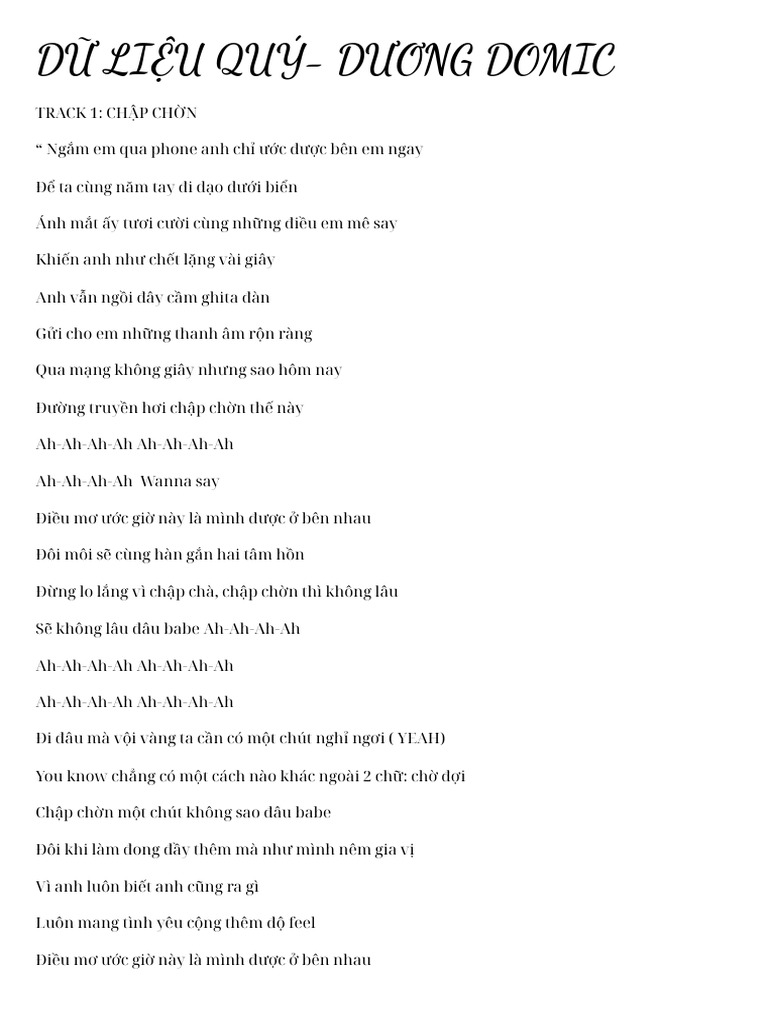 Dữ Liệu Quý- Dương Domic | PDF