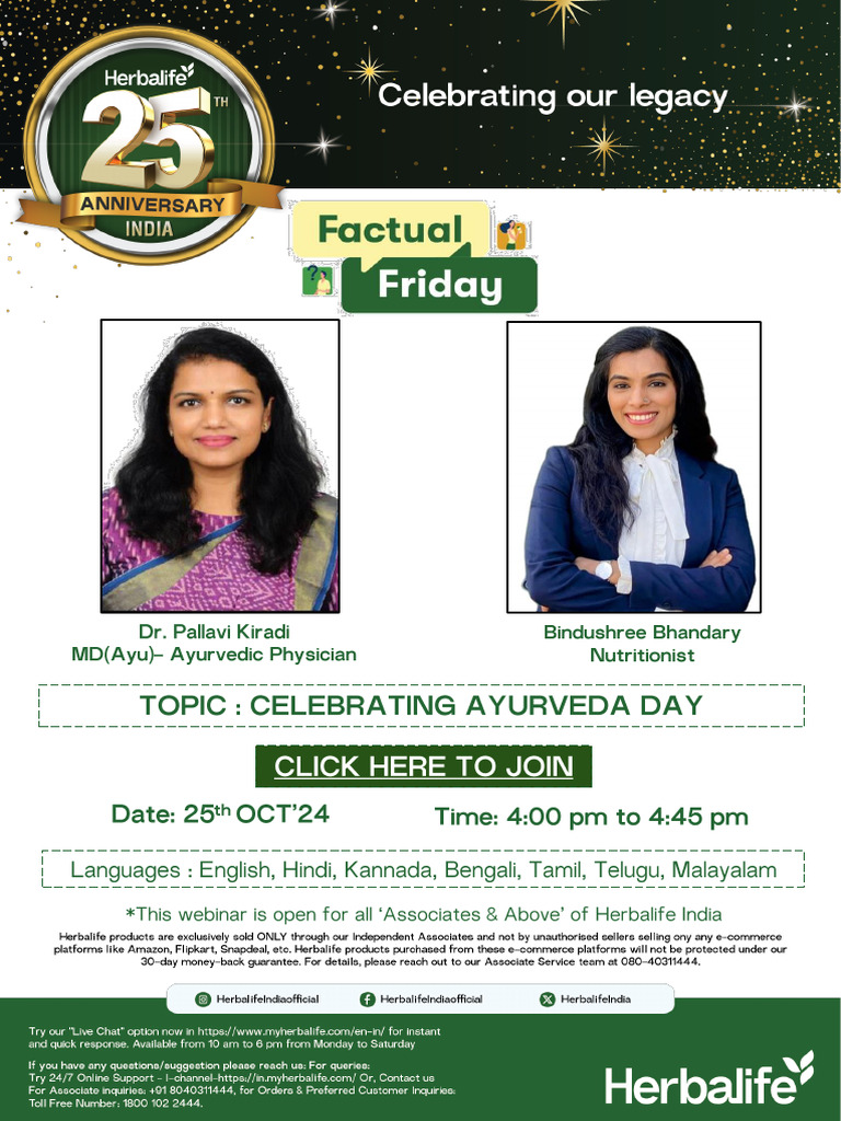 Factual Friday - 25th Oct - Ayurveda Day - Flyer | PDF
