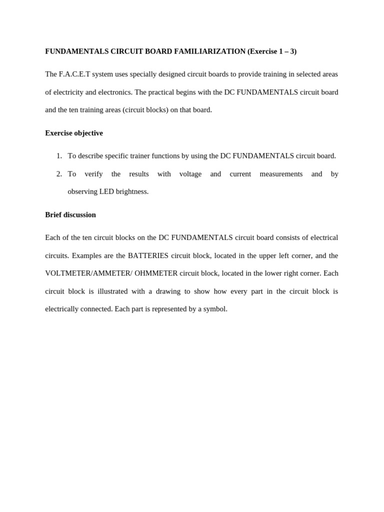 Exercise 1 - 3 | PDF | Voltage | Direct Current
