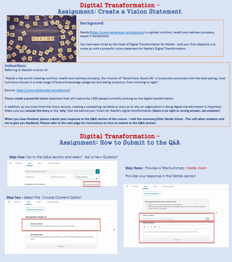 Nestle Vision Assignment | PDF