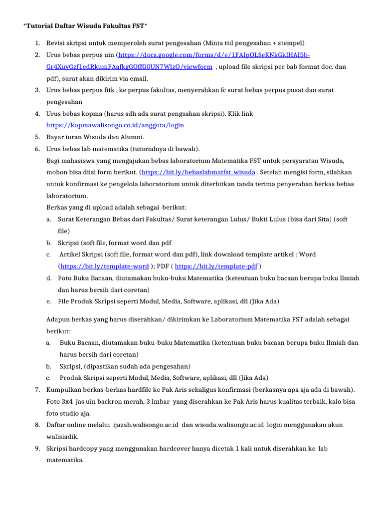 Tutorial Daftar Wisuda | PDF