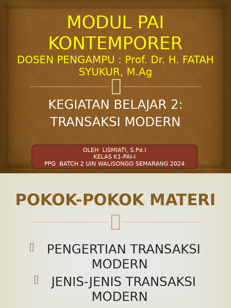 KB 2 Modul Pai Kontemporer | PDF