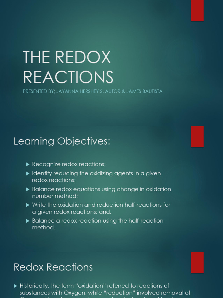 Redox Reactions Chemistry | PDF | Redox | Chemical Reactions