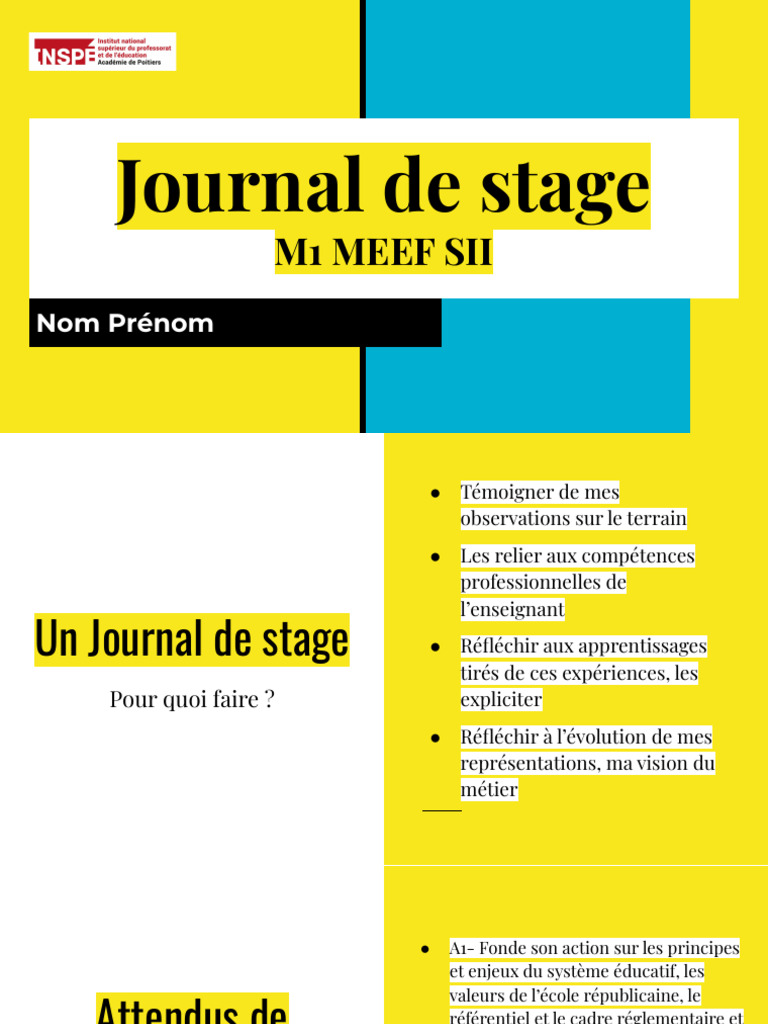 Journal de stage M1 MEEF SII | PDF | Apprentissage