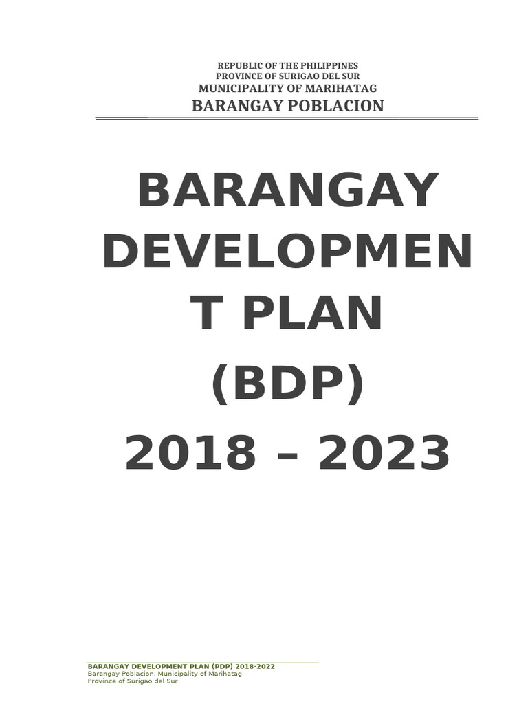 Barangay Development Plan 2018 2023 | PDF | Agriculture | Fertilizer