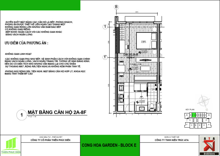 Mặt Bằng Căn Hộ 2A-8F 1: Cong Hoa Garden - Block E | PDF