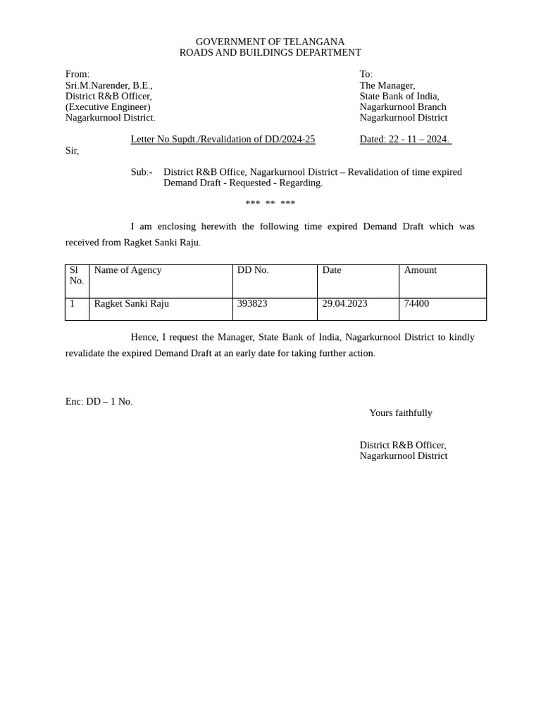 Revalidation Request for Expired DDs | PDF