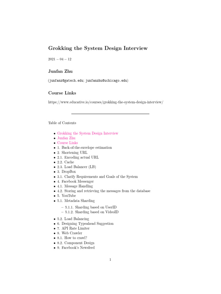 Grokking The System Design Interview | PDF | No Sql | Proxy Server