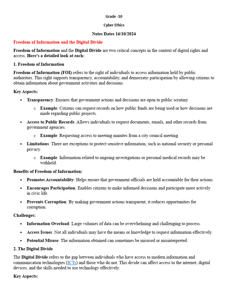 Cyber Ethics Notes 16-10-2024 | PDF | Open Source | Source Code