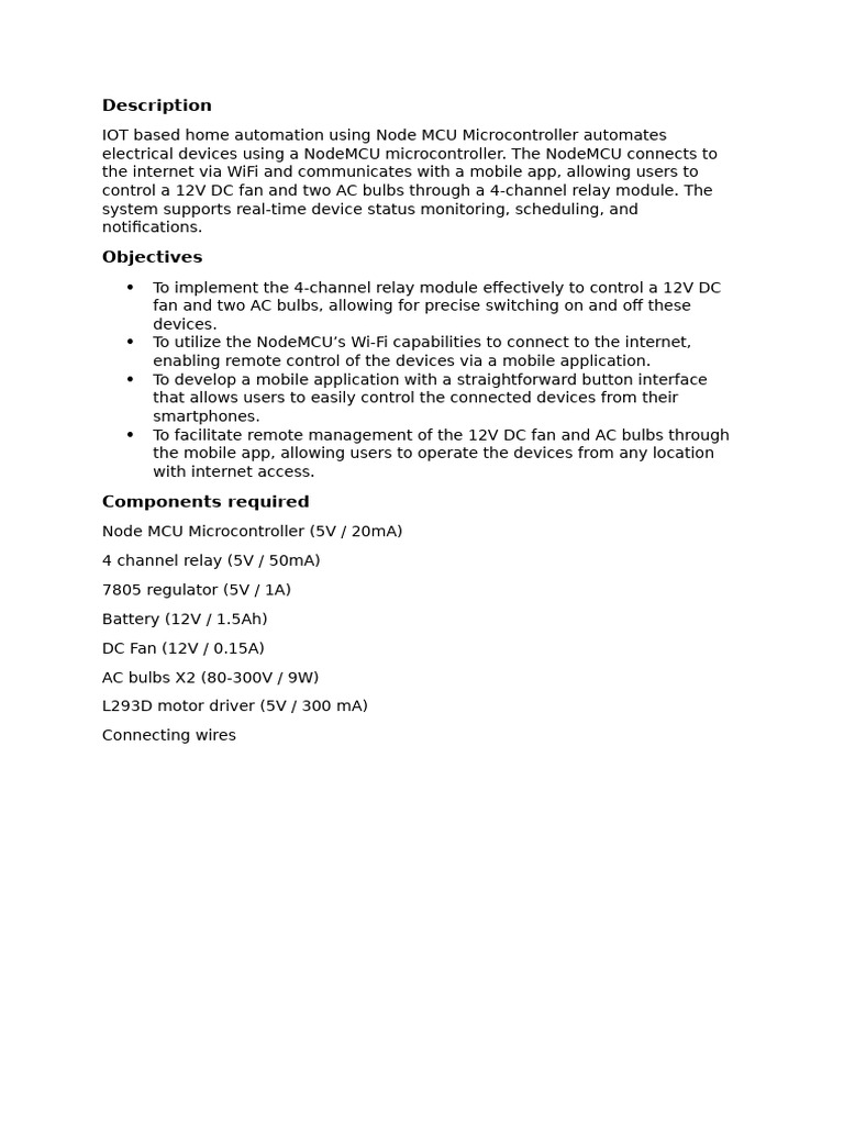 Iot Based Home Automation Using Node Mcu Microcontroller Pdf