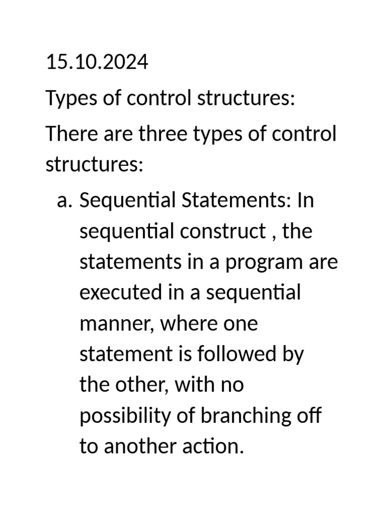 Control Structures | PDF
