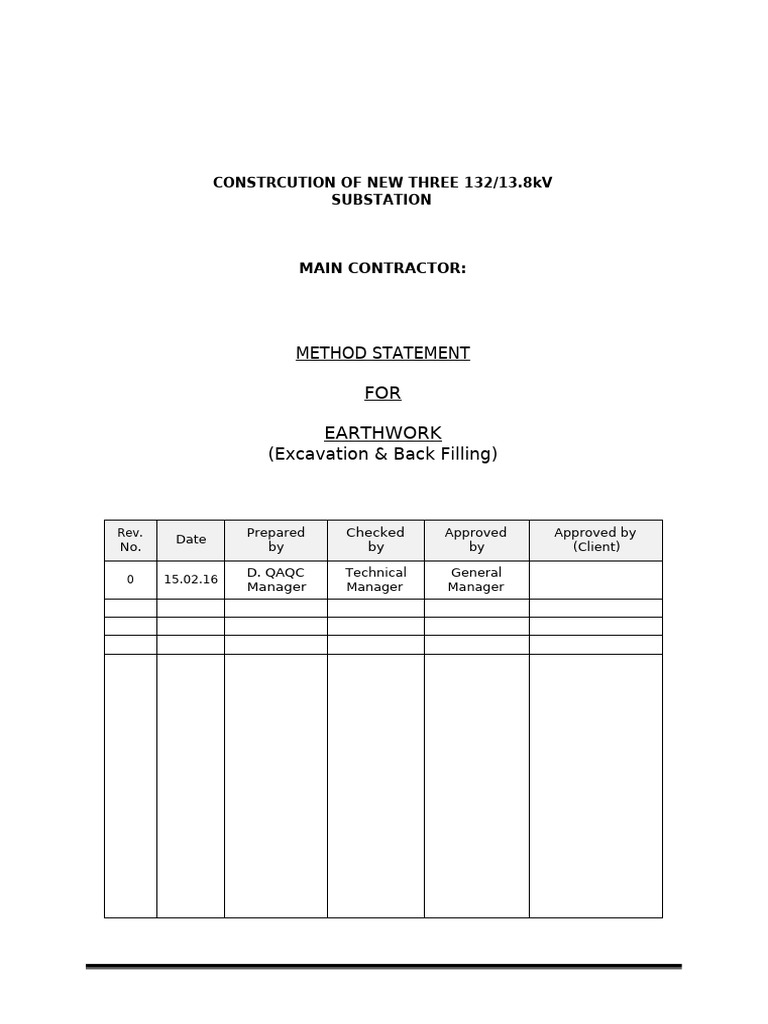 MoS For Earth Works | PDF | Safety | Surveying