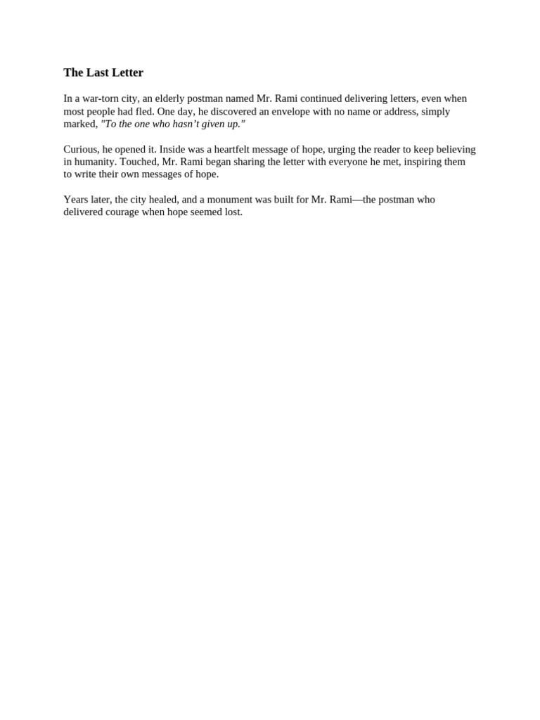 The Last Letter | PDF