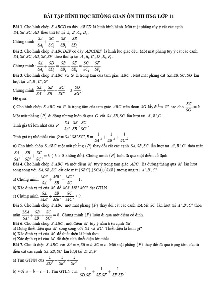 Chuyen de Hinh Hoc Khong Gian | PDF