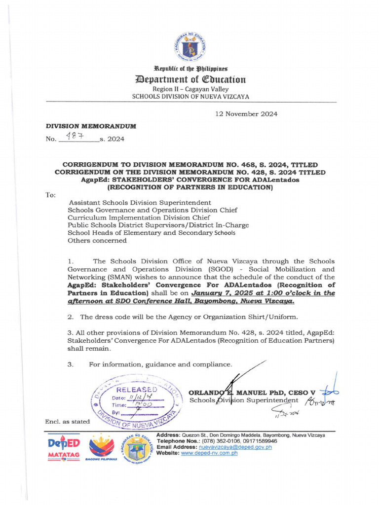 DM No. 487 S. 2024 CORRIGENDUM TO DM. NO. 468 S. 2024 TITLED ...