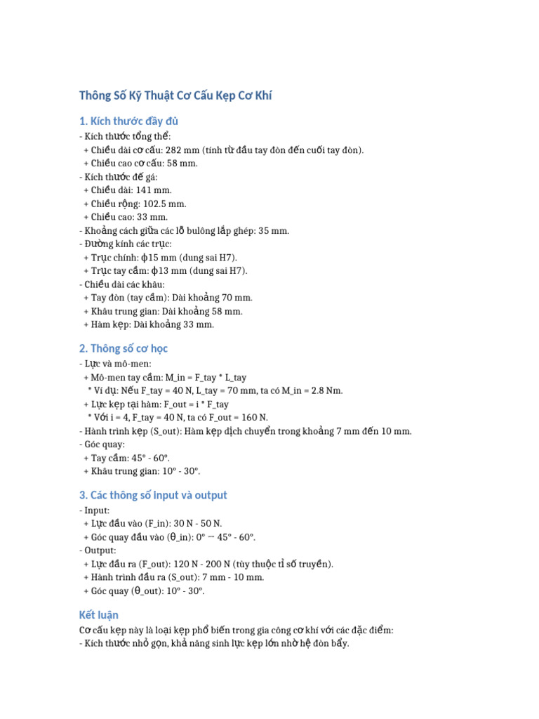 Thong So Ky Thuat Co Cau Kep | PDF