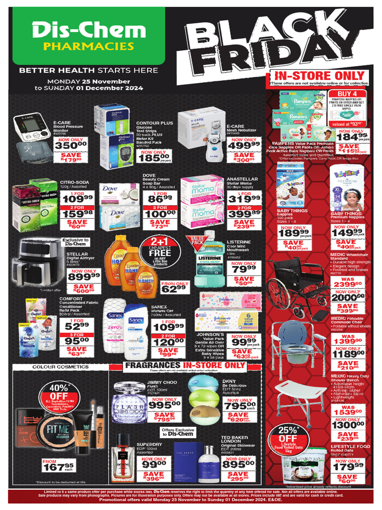 Dis-Chem Black Friday Promotions 2024 | PDF | Perfume | Toiletry