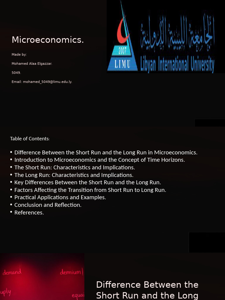 Short Run vs Long Run in Microeconomics | PDF | Long Run And Short Run ...