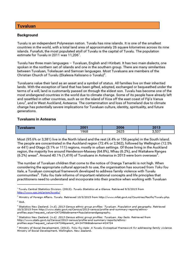 Tuvaluan Cultural Practices Guide | PDF