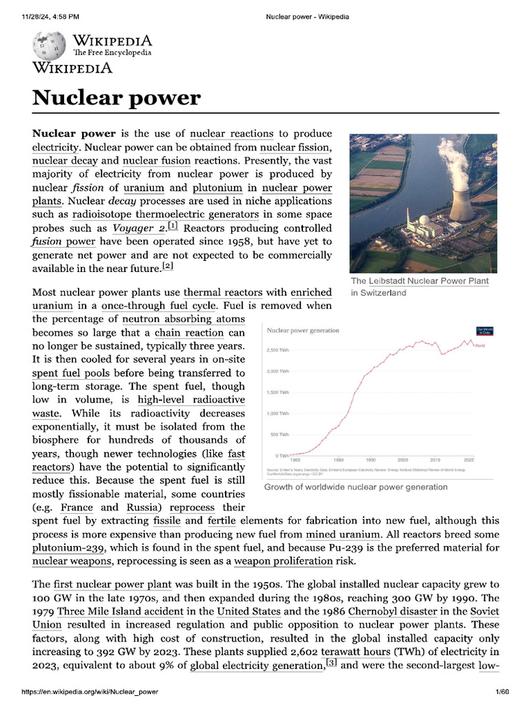 Nuclear Power | PDF