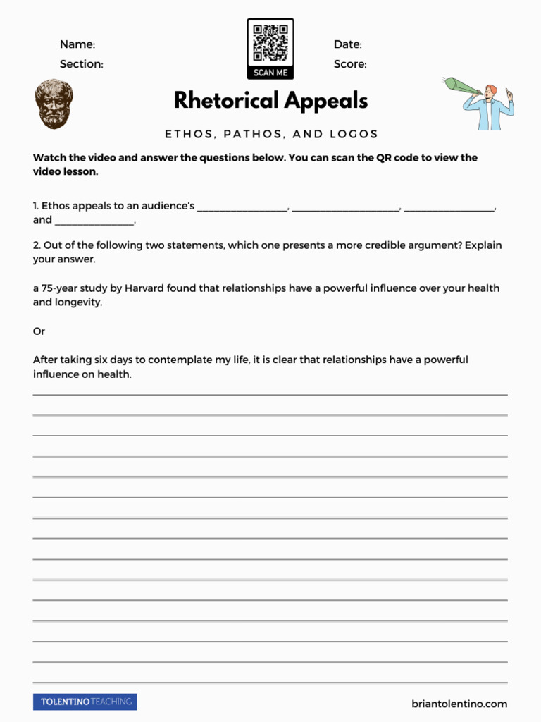 2 Rhetorical Appeals Only Questions | PDF | Logos | Credibility