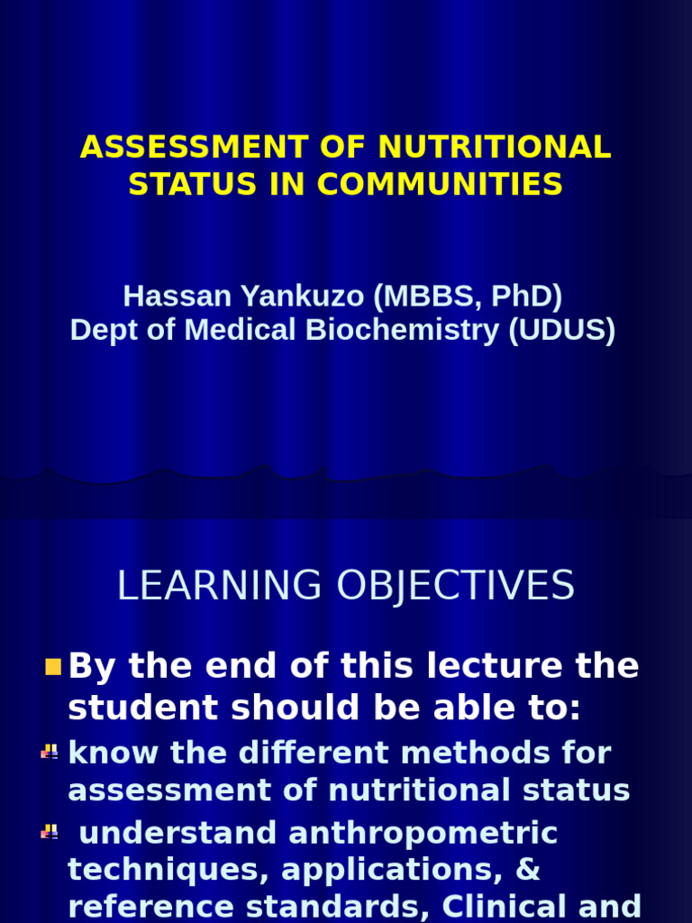 Assessment of Nutritional in Communities | PDF | Body Mass Index | Waist