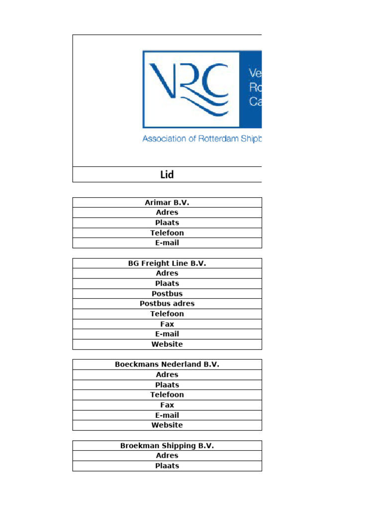 VRC Leden Overzicht | PDF