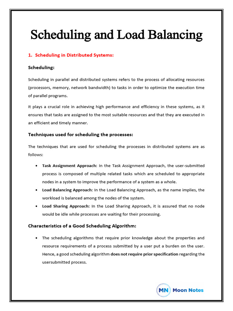 Scheduling And Load Balancing Pdf Load Balancing Computing 8328