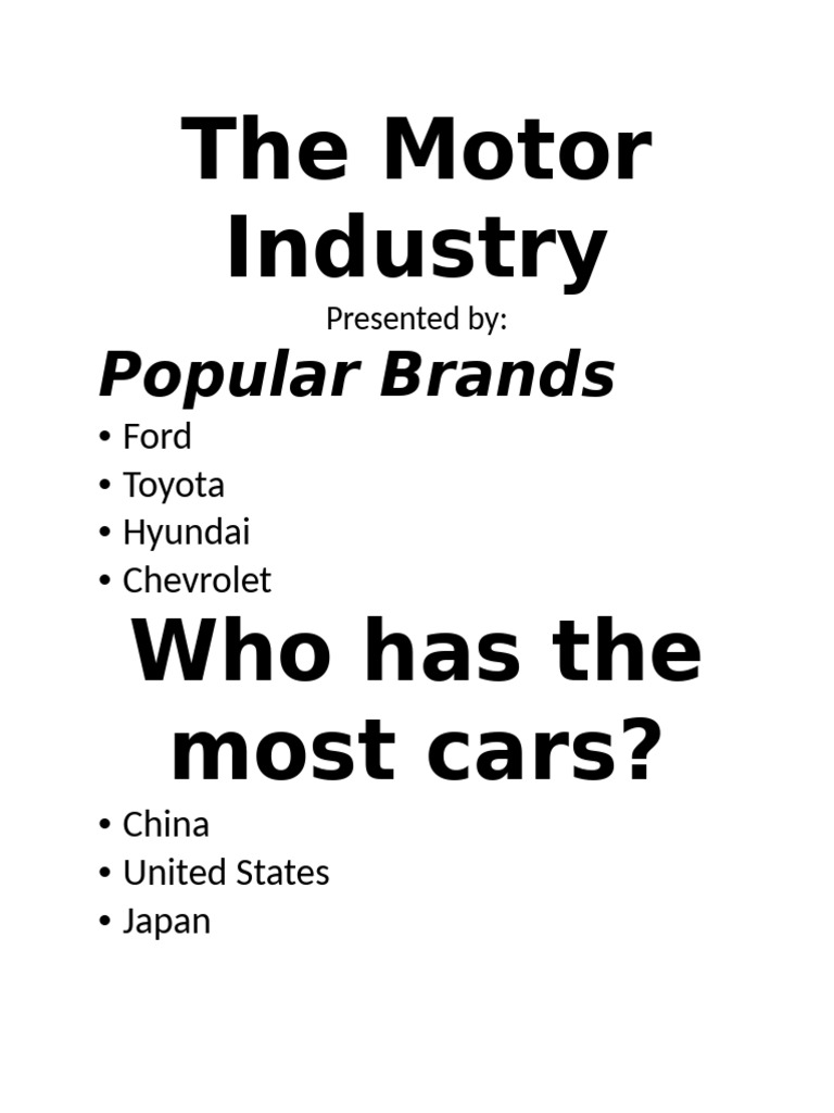 The Motor Industry | PDF