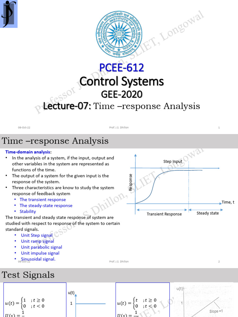 PCEE-612 Lecture-07-01 | PDF | Steady State | Electronic Engineering