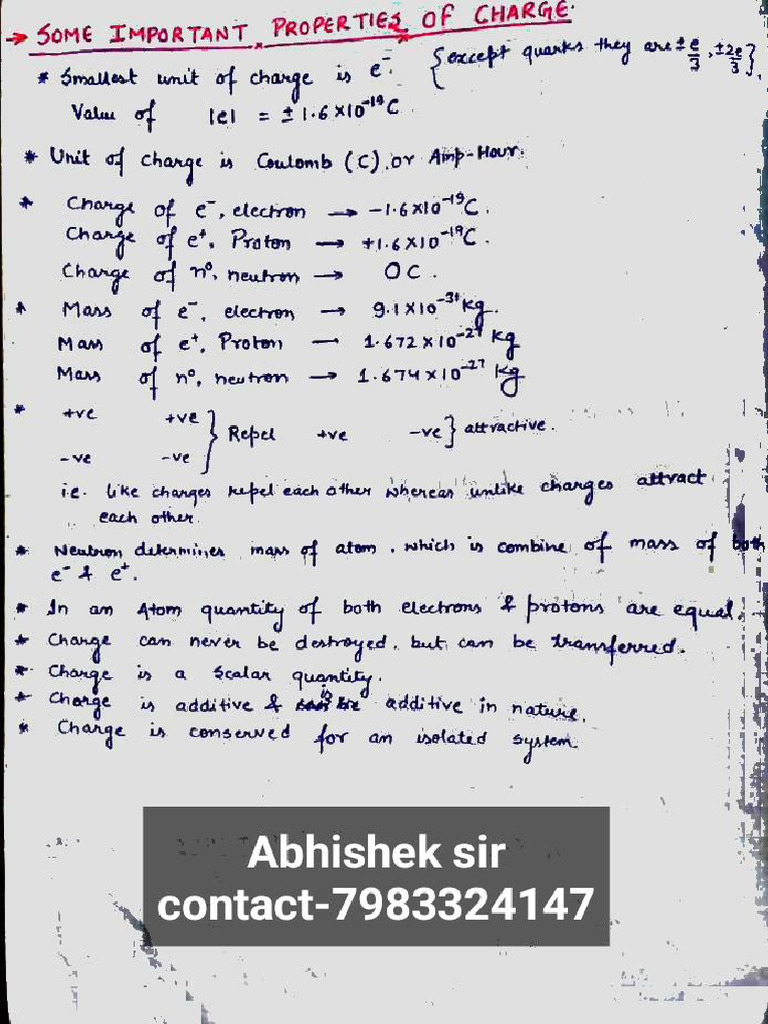 1-Electrostatic Charge | PDF